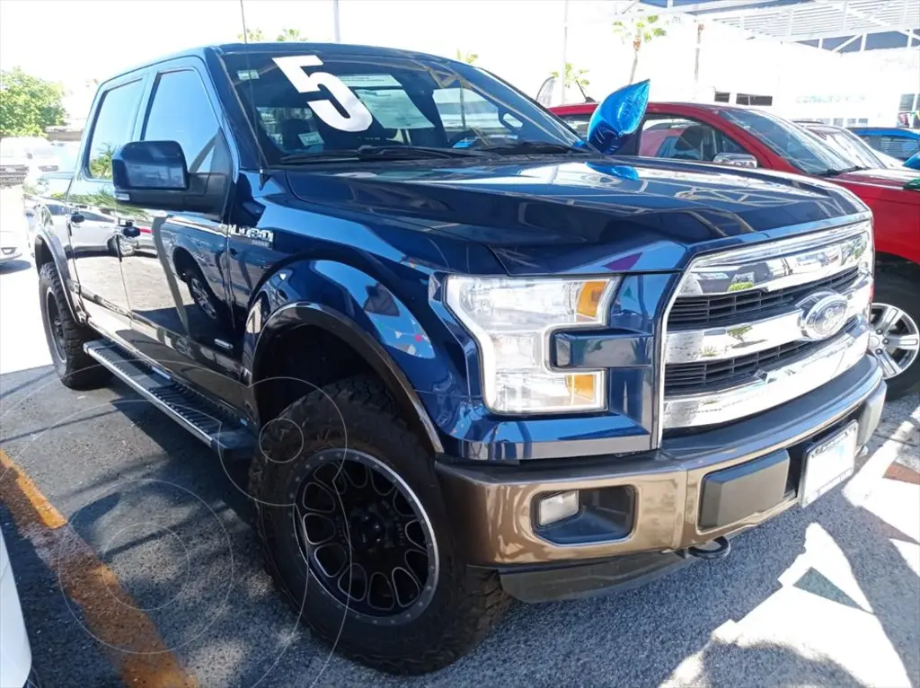 Ford Lobo Lariat Crew Cab 4x4 usado (2015) color Azul Electrico precio ...