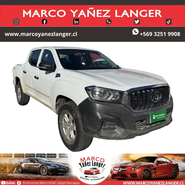 Maxus T60 2.8L DX 4x2 CS usado (2019) color Blanco precio $10.990.000