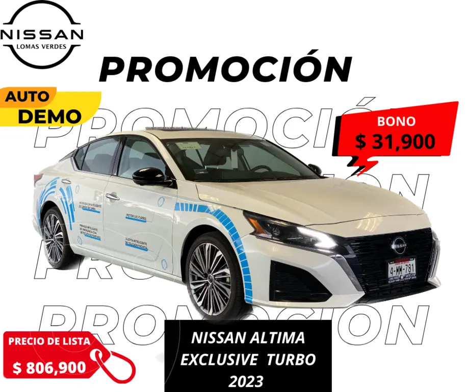 Nissan Altima Exclusive Turbo usado (2023) color Blanco precio $806,900