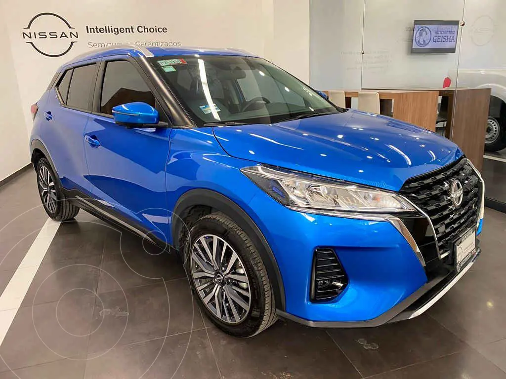 Nissan Kicks Exclusive Aut usado (2023) color Azul precio $398,000