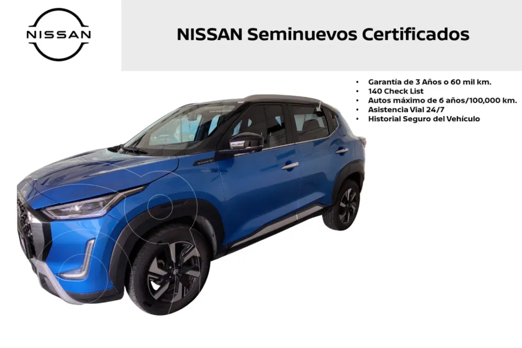 Nissan Magnite Exclusive Aut usado (2025) color Azul precio $360,000