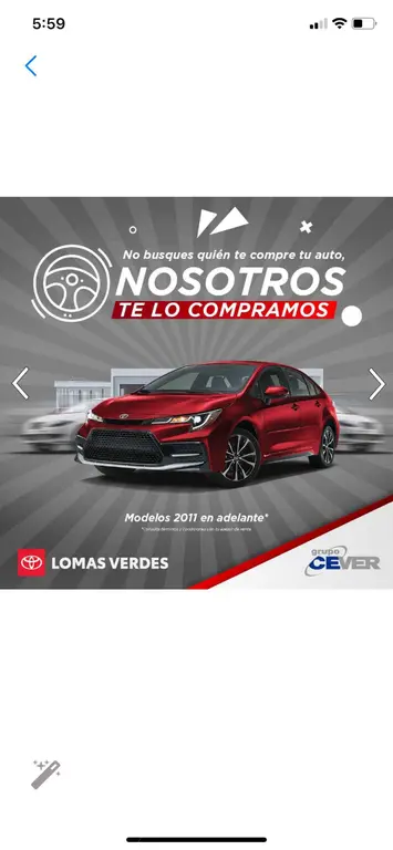Toyota Corolla HEV Hybrid usado (2021) color Rojo precio $427,100